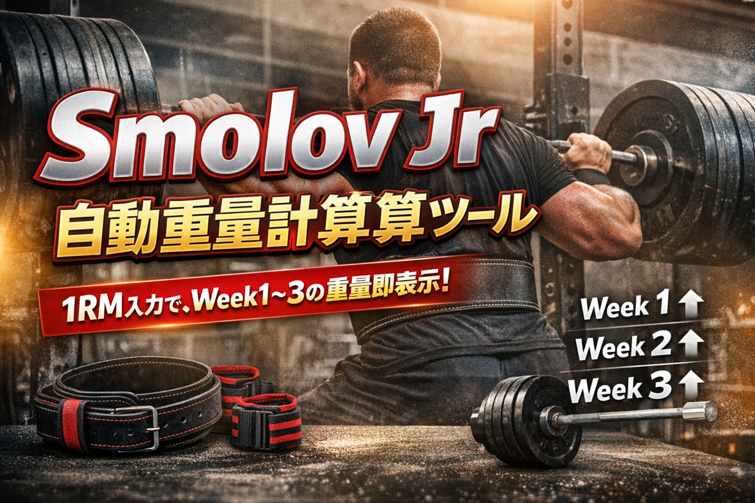 【完全版】スモロフ式トレーニングとは？Smolov Jrで1RMを伸ばす方法【計算ツール付き】